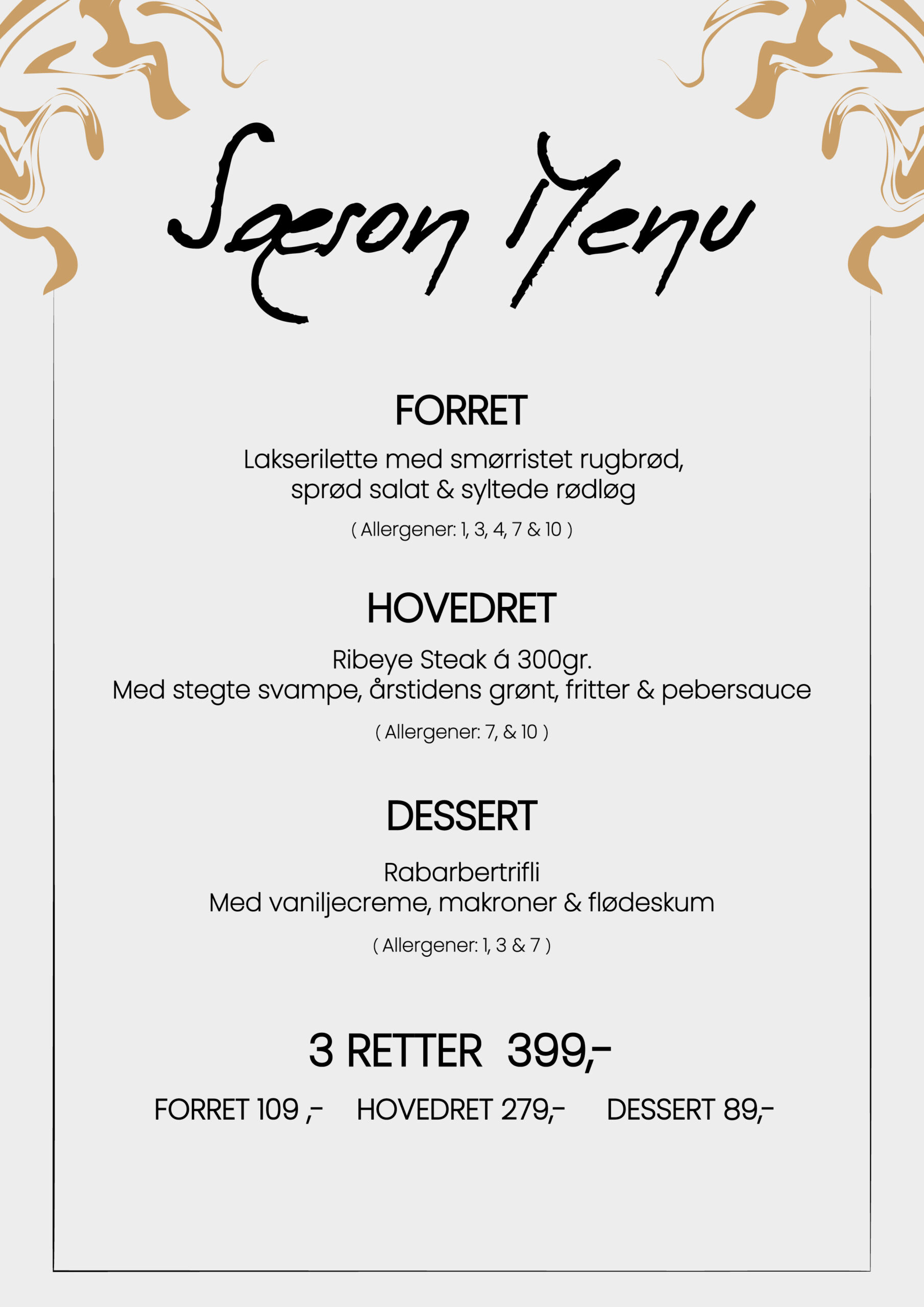 Menukort | Spisestuen